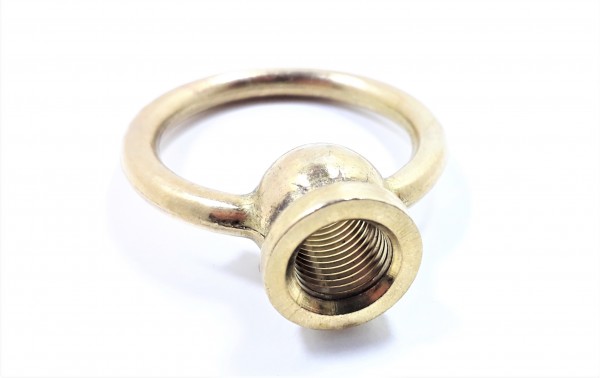 chandelier hook closed brass loop 10mm thread 42mm dia