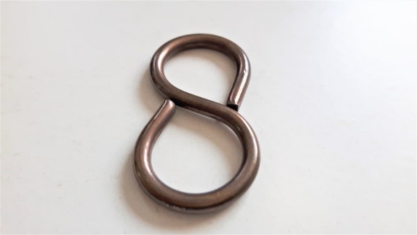 Solid Brass closed s hook in antique brass 1 1 2 inch high 3 4 inch wide 10kgs max