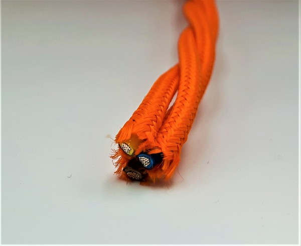 ORANGE 3 CORE 0.75MM ELECTRICAL CABLE BRAIDED AND TWISTED