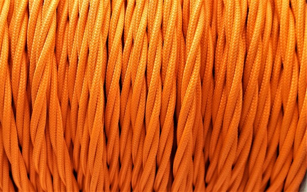 ORANGE 3 CORE 0.75MM ELECTRICAL CABLE BRAIDED AND TWISTED