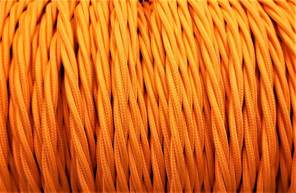ORANGE 3 CORE 0.75MM ELECTRICAL CABLE BRAIDED AND TWISTED