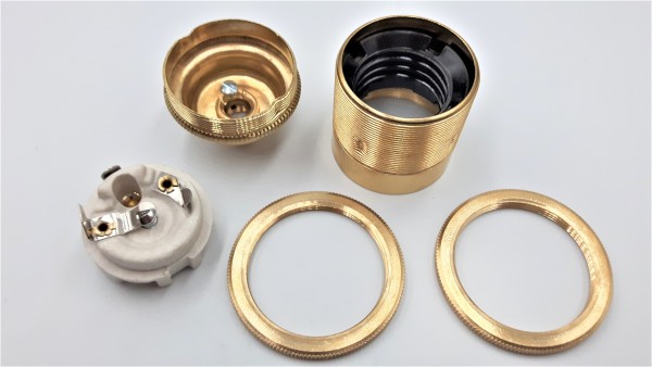 ES E27 bulb-lamp holder 3 part plus shade ring