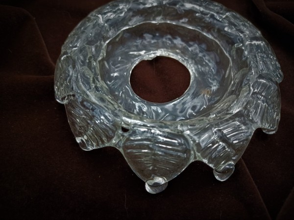 Antique Chandelier glass drip pan, 110mm width, 20mm high, 29mm centre ...