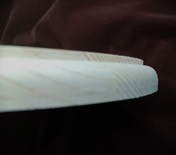 Large round softwood pattress manufactured from pine