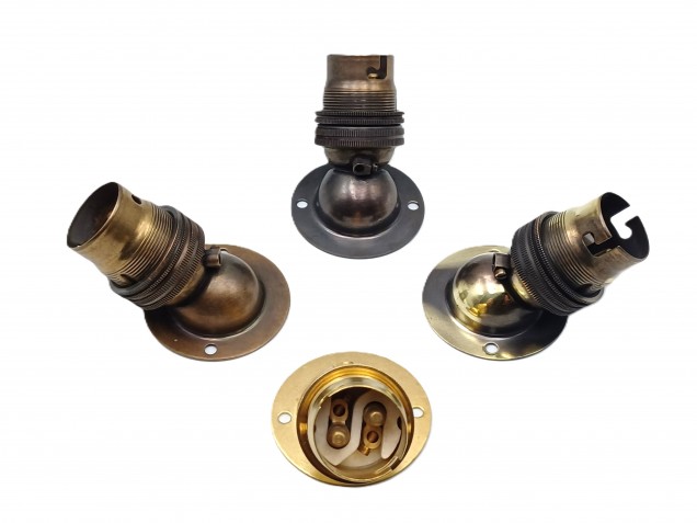 angle batten bulb-lamp holder BC - B22 3 part earthed