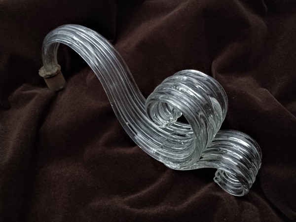 Antique Murano Chandelier Clear Glass Crook Scroll
