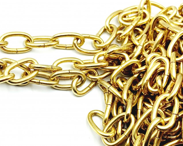 Brass plated split link chandelier chain 10kgs max load,