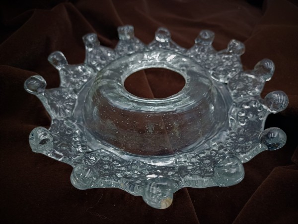 Venetian Chandelier clear glass drip dish, 160mm width, 25mm high, 40mm ...