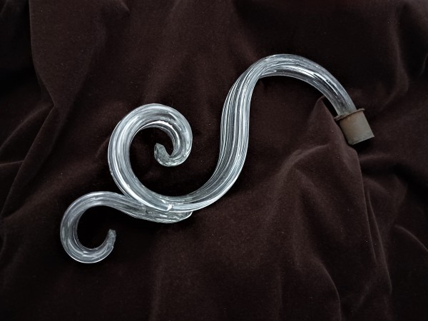 Antique Murano Chandelier Clear Glass Crook Scroll