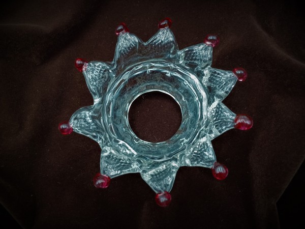 Venetian Chandelier Glass Stem Collar With Red Tips