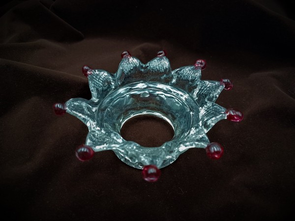 Venetian Chandelier Glass Stem Collar With Red Tips